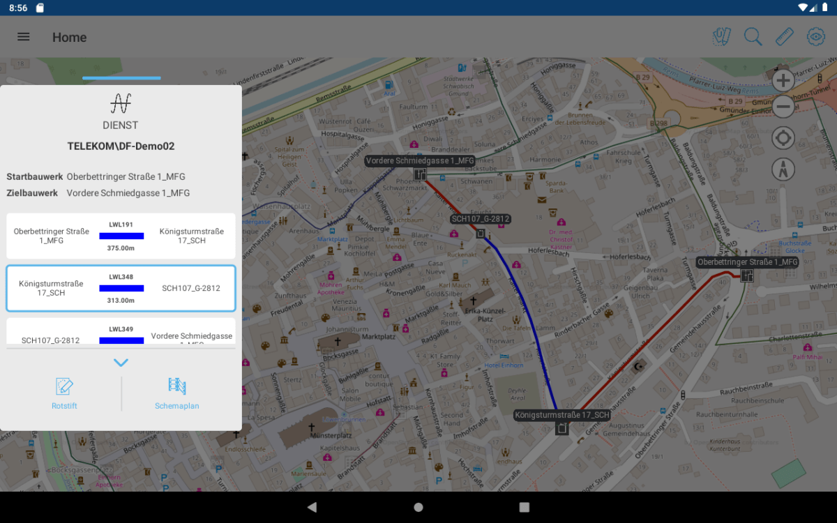 cablescout mobile ermöglicht das Mitführen der Netzdokumentation